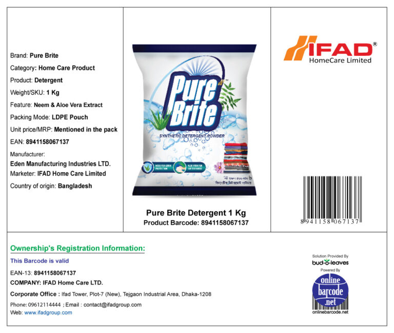 8941158067137 Pure Brite Detergent 1Kg